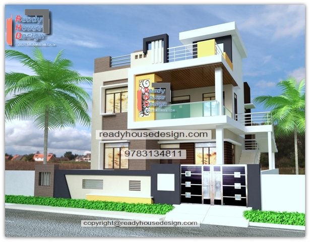 double floor normal house front elevation designs