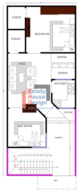 house plan india 18×45 ft