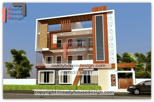 latest elevation design for 3 floor